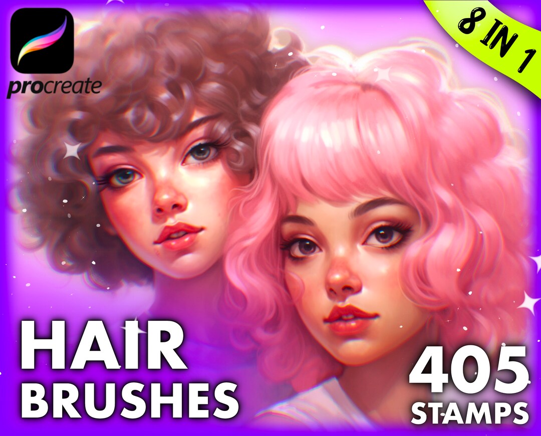 Procreate Hair Brushes Procreate Hairstyle Stamps Procreate - Etsy