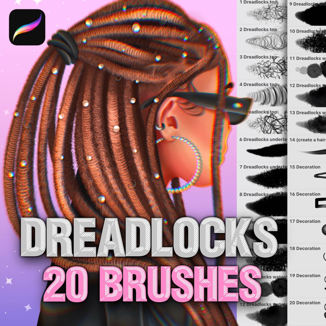 Procreate Hair Brushes. Procreate Dreadlocks Brushes - Etsy