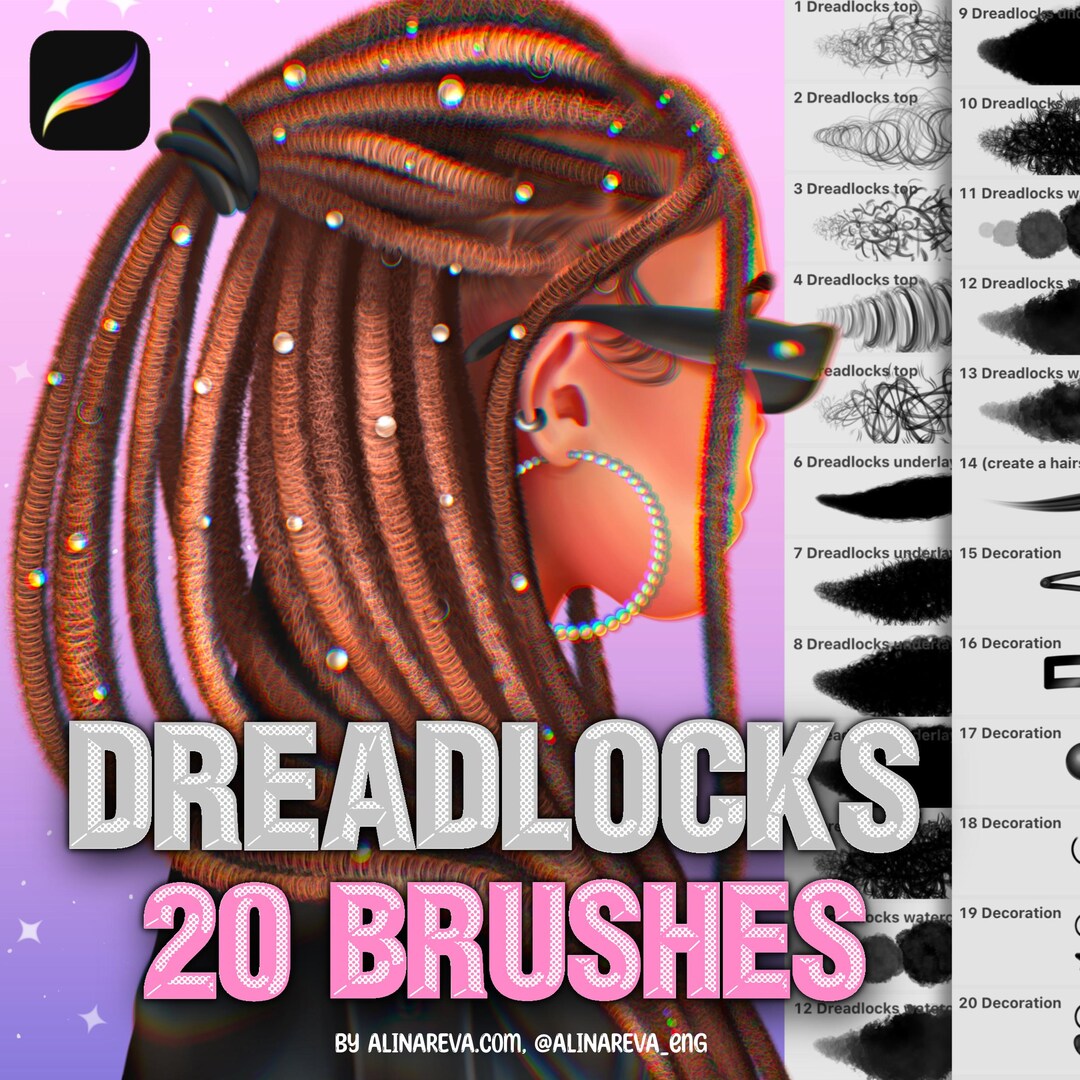 Procreate Hair Brushes. Procreate Dreadlocks Brushes - Etsy Canada