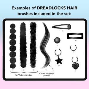 Procreate Hair Brushes. Procreate Dreadlocks Brushes - Etsy