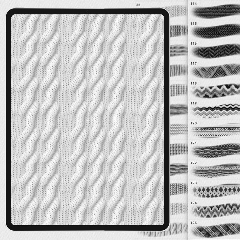 Photoshop Knit Fabric Brushes. Clip Studio Knitted Texture Brushes ...