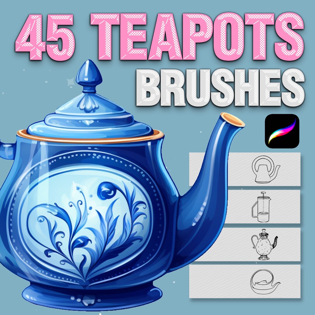 Procreate Interior Brushes. Procreate Teapots Brushes. Procreate Kitchen. Procreate Tea Cup ...