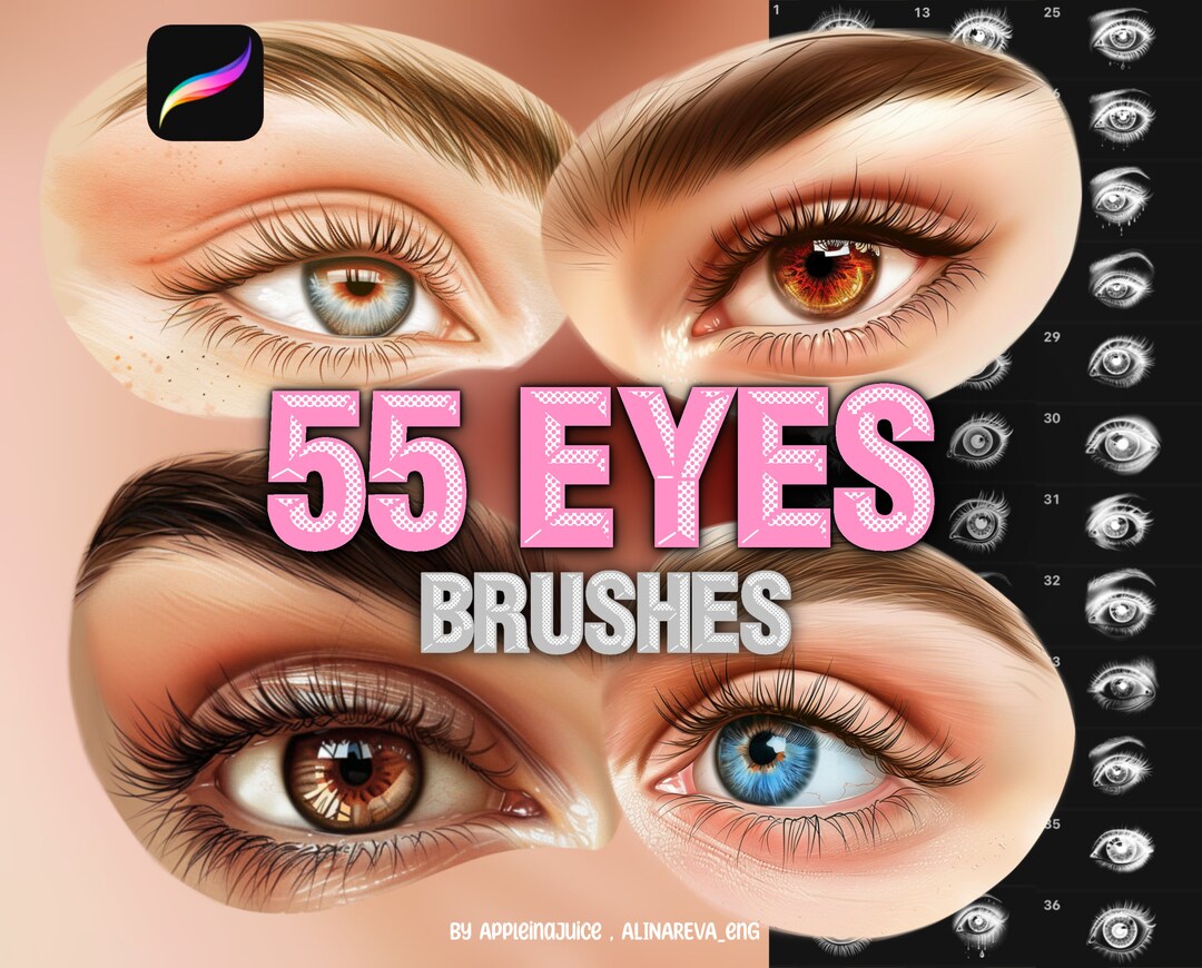 Procreate Female Eye Brushes. Procreate Eyes Portrait Stamps - Etsy