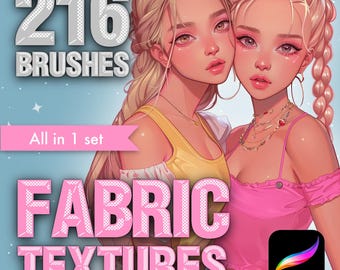 150 Procreate Fabric 2 Textures | Procreate Fabric Brush - Etsy