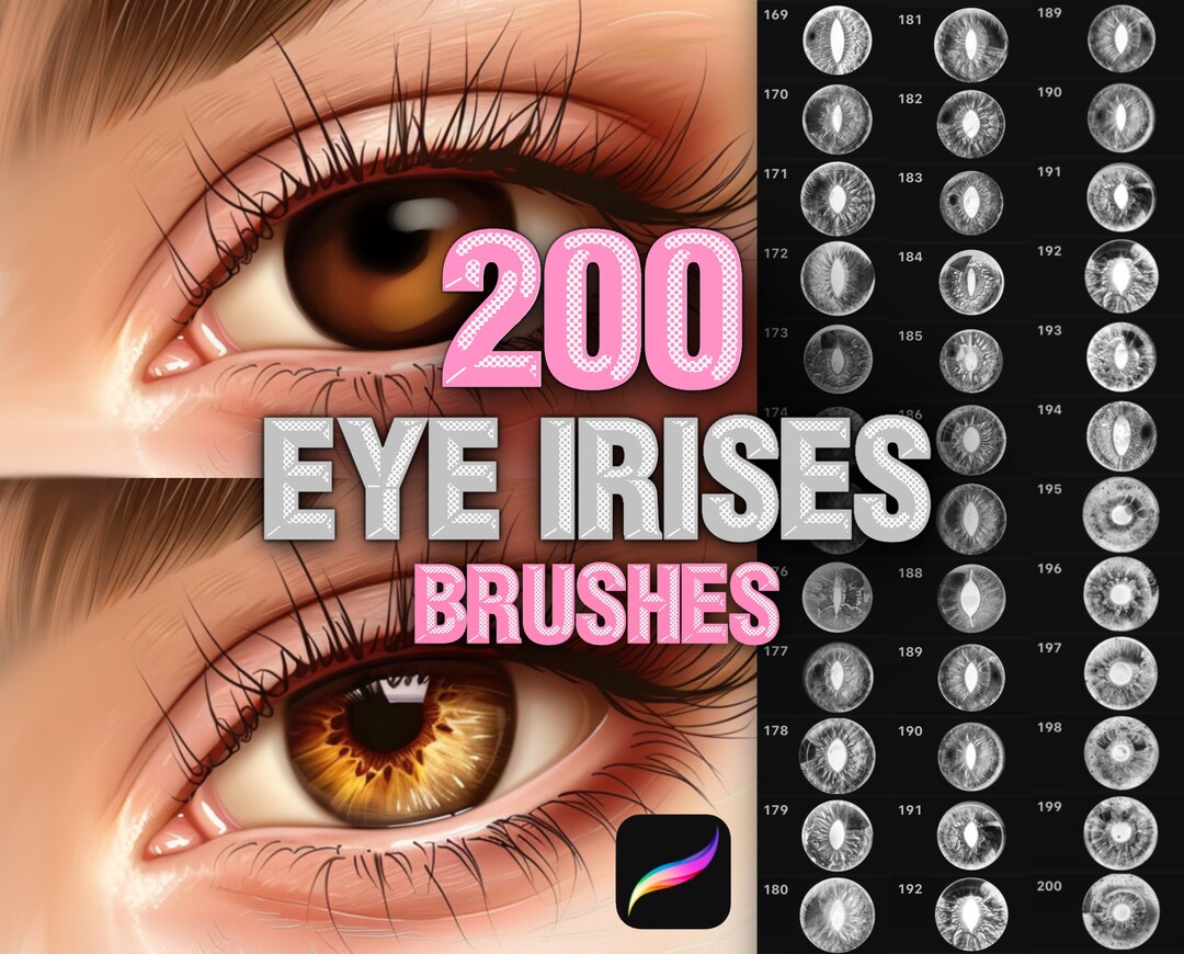 Procreate Eye Brushes. Procreate Eyes Iris Stamps. Procreate Female ...