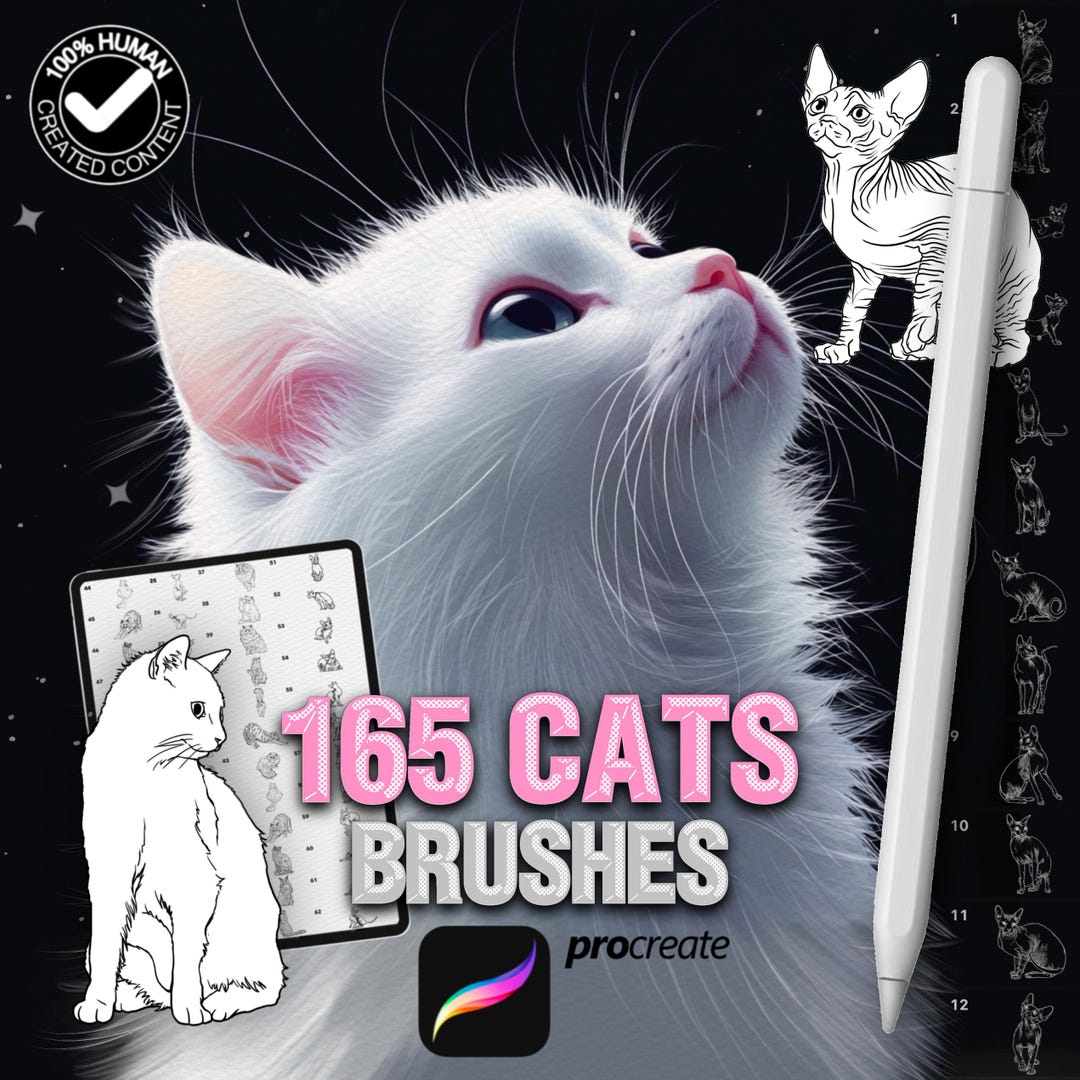 Procreate Cat Brushes. Procreate Pet Brushes. Procreate Cute Animal ...