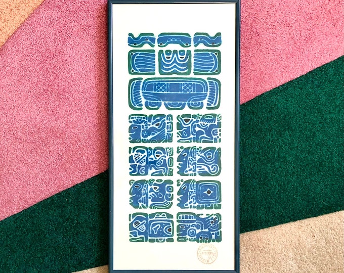 Vintage Famed Mayan Calendar Glyphs Wall Art/ Certified Chichen Itza ...
