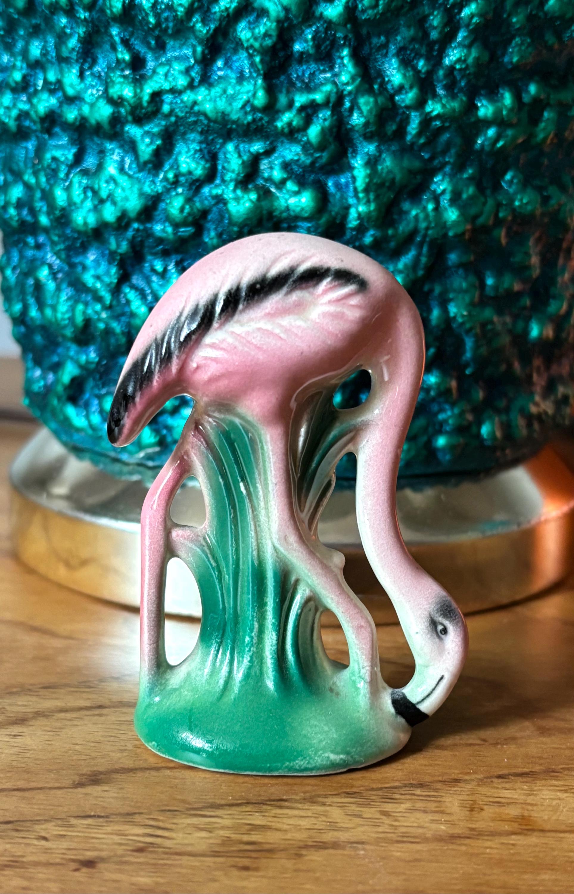 Vintage Mid Century Flamingo Figurine. (japan, 3 Inch Mini. Hand ...