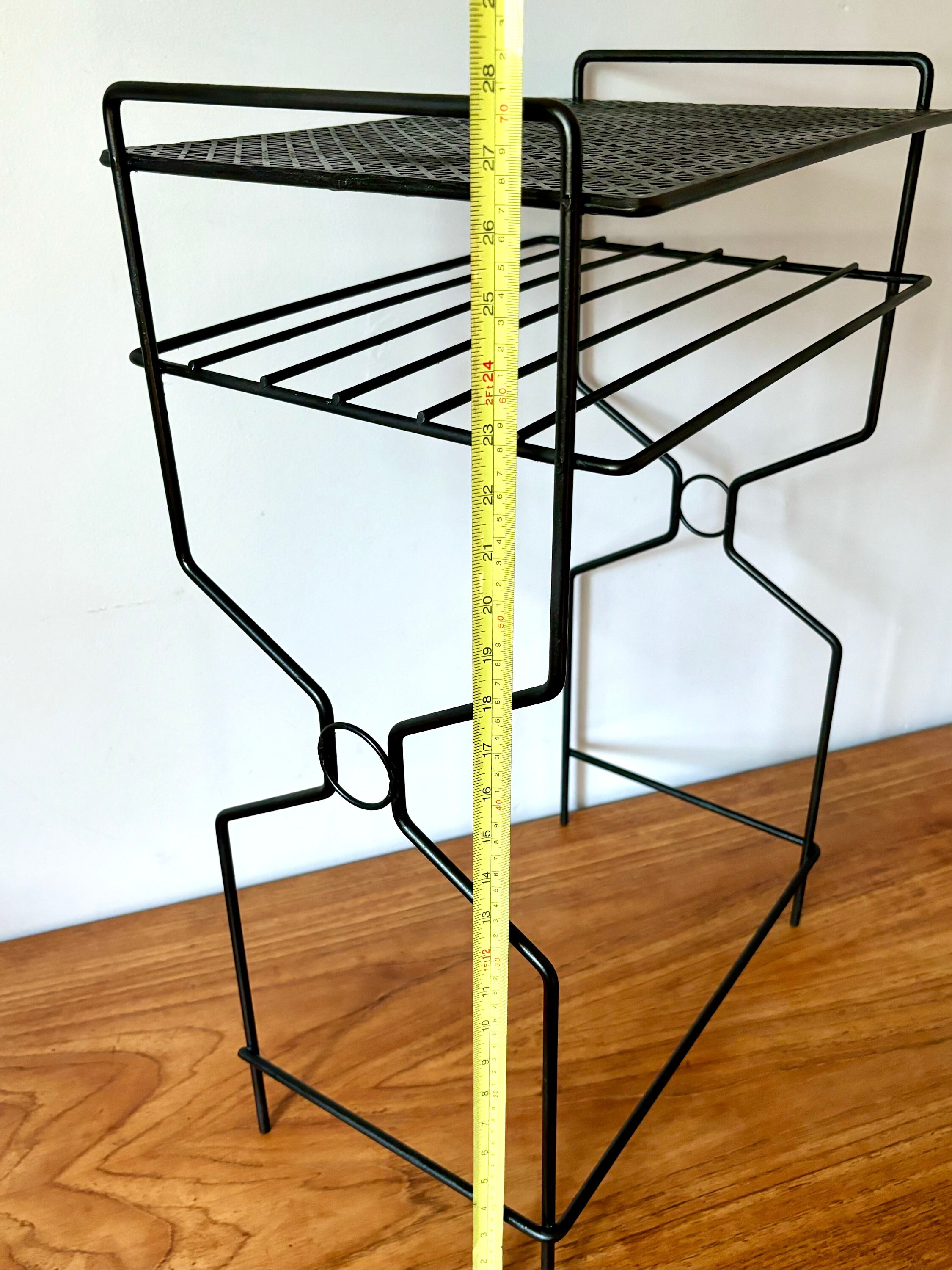 MCM Atomic Era/ Space Age Metal Side Table/ Telephone Table With Shelf ...