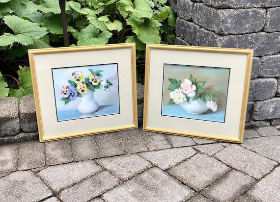Vintage Marjorie Frith Art PAIR Oil Pastel/ Water Colour - Etsy