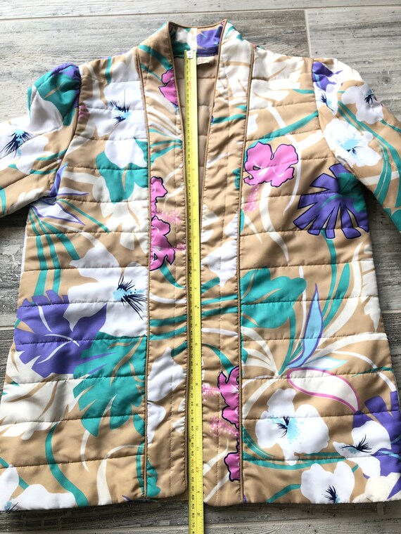 Vintage Dinner Jacket- 1980s Floral Print Quilted Jac… - Gem