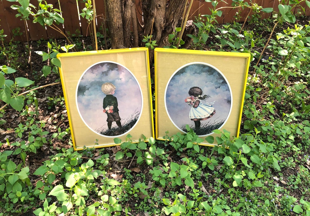 MCM Turner Wall Accessories Heidi & Peter Framed Lithograph PAIR Signed ...