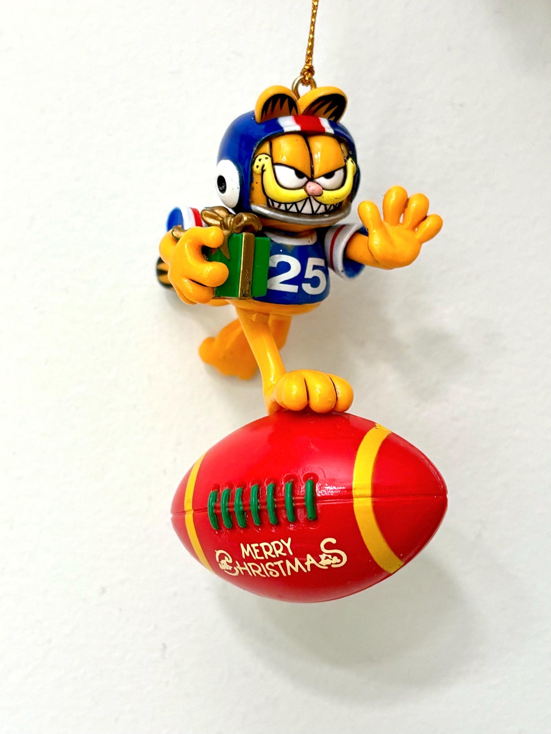 Vintage Garfield Football Player Christmas Ornament- Circa 1996 - Etsy