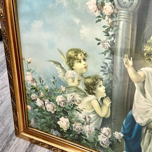 Neoclassical Mary, Jesus & Angels Sacred Art Print~ 1920-40s (giovanni ...