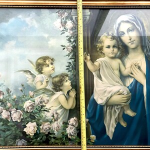 Neoclassical Mary, Jesus & Angels Sacred Art Print~ 1920-40s (giovanni ...