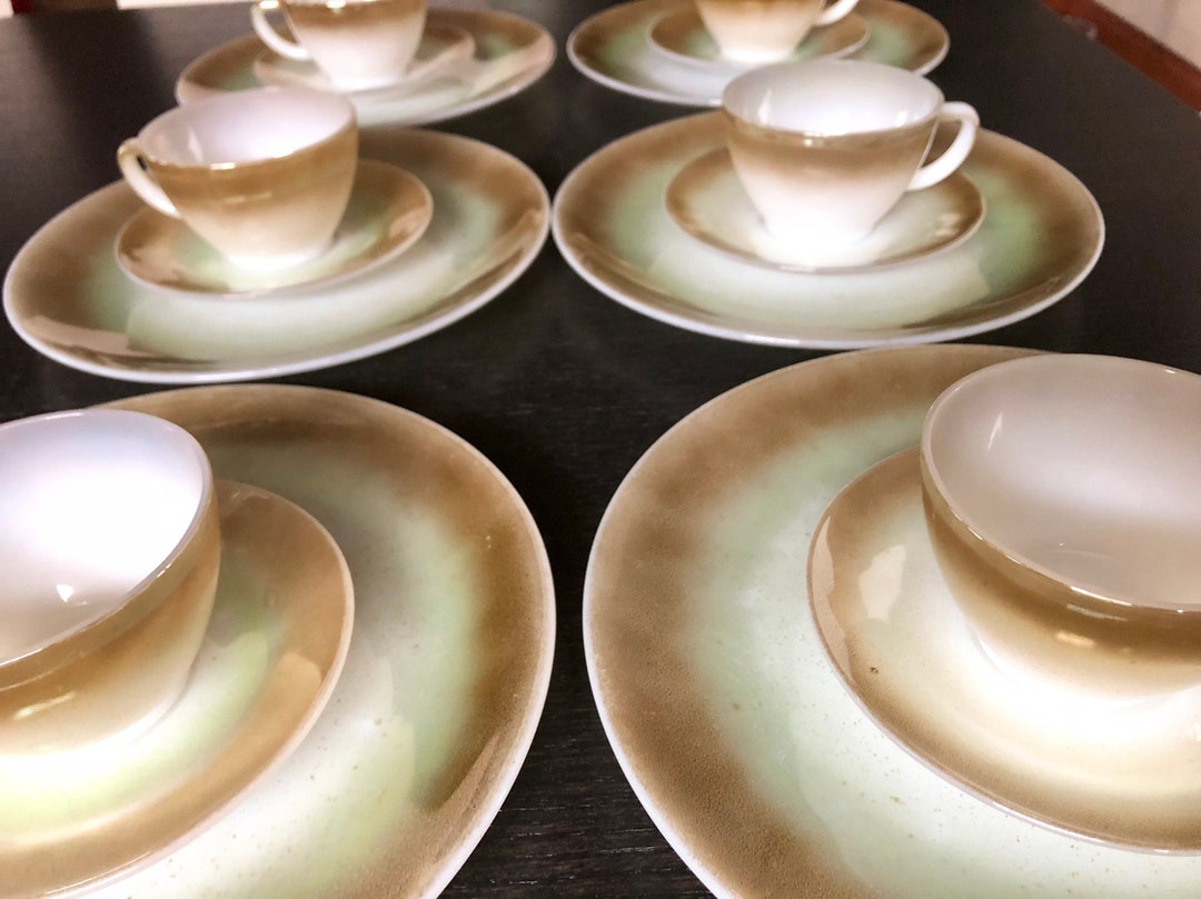 Federal Glass- "mesa Moss" Heatproof **18 Piece** Dinnerware Set~circa ...