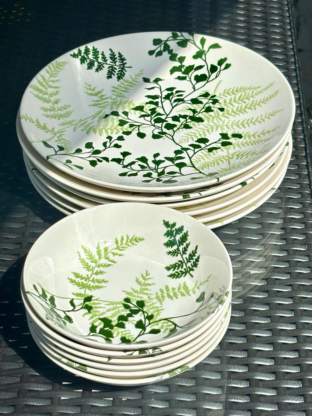 Cavalier Ironstone "green Fern" (royal China USA) 6 SET of Dinner ...
