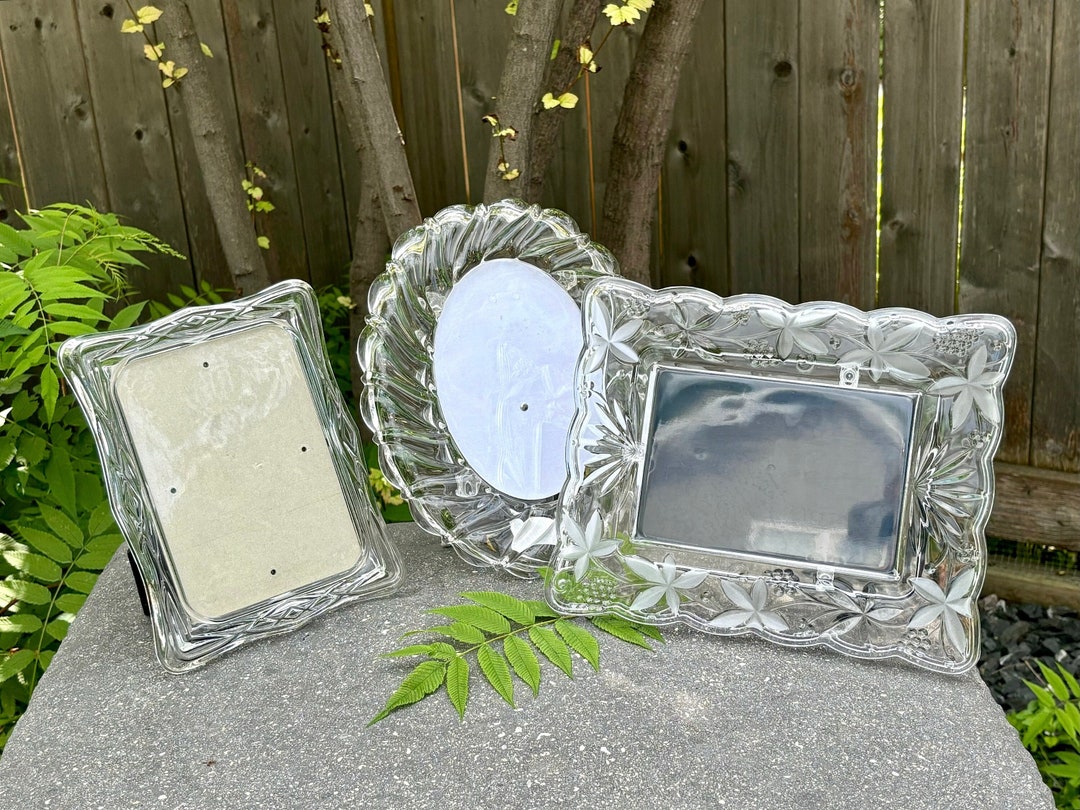 MIKASA Crystal Photo Frame Assorted Patterns Trio/ SET of 3 Circa 1980s ...