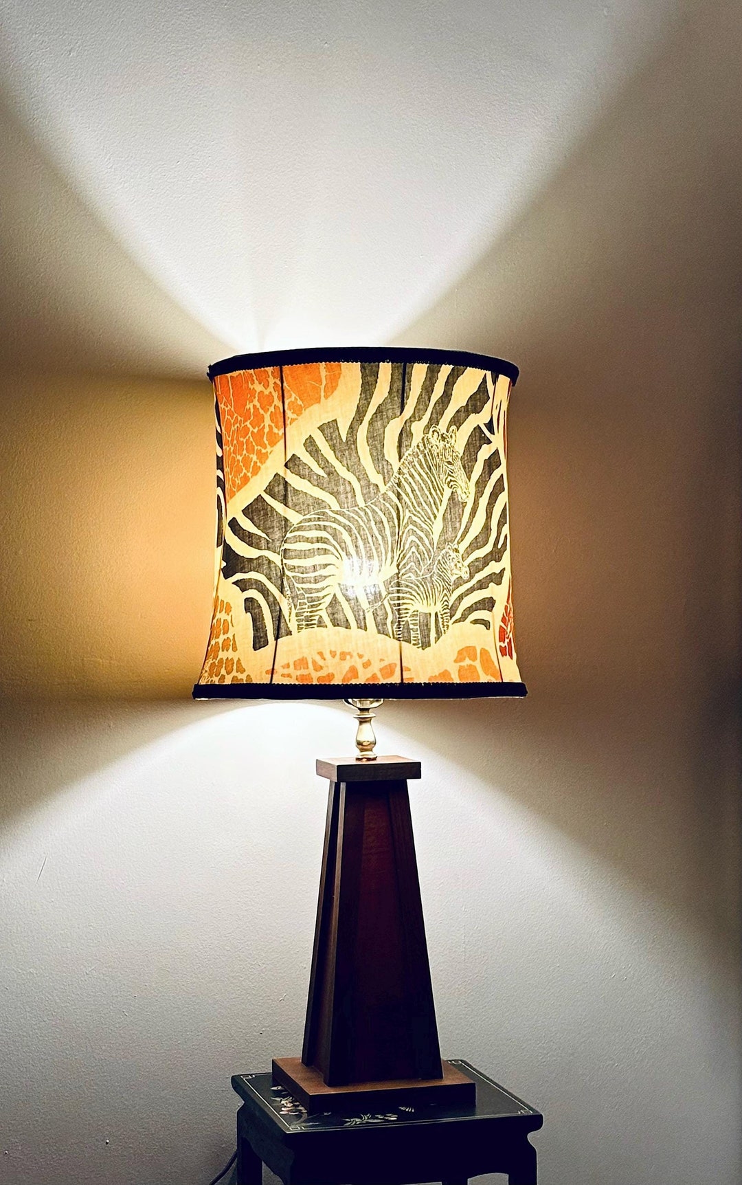 Vintage Handmade Safari Lamp: Zebra, Giraffe, Lion Lampshade - Etsy