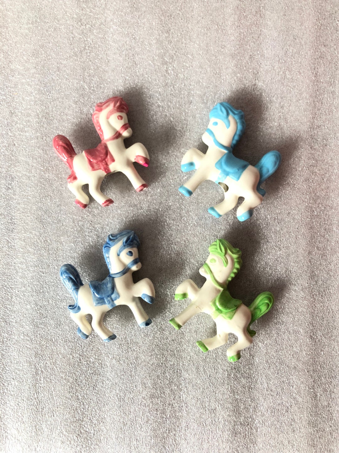 Vintage 1970's Ceramic Carousel Horse Macrame Beads Set - Etsy