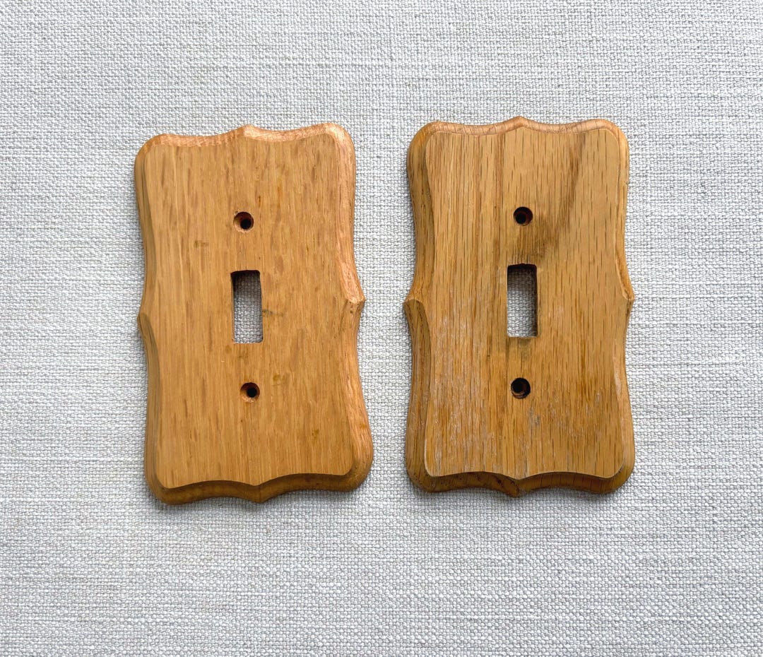 Vintage 2 Set of Wooden Light Switch Plate Covers- Circa 1970-1980s - Etsy