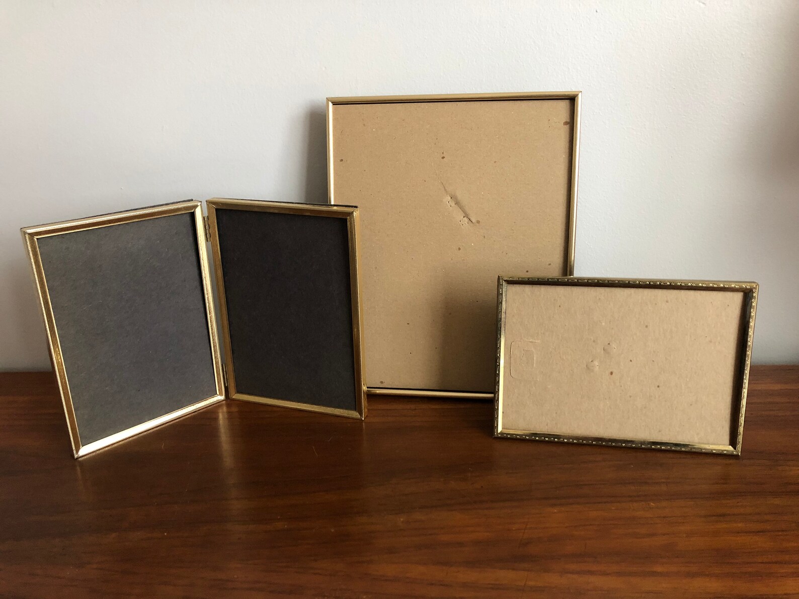 Vintage Embossed Brass/ Metal Photo Frames Set of 3~ (8 By10 Inches & 5 ...