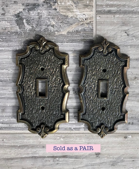 MCM Ornate Metal/ Gothic/ Hollywood Regency Switch Plates 4 - Etsy