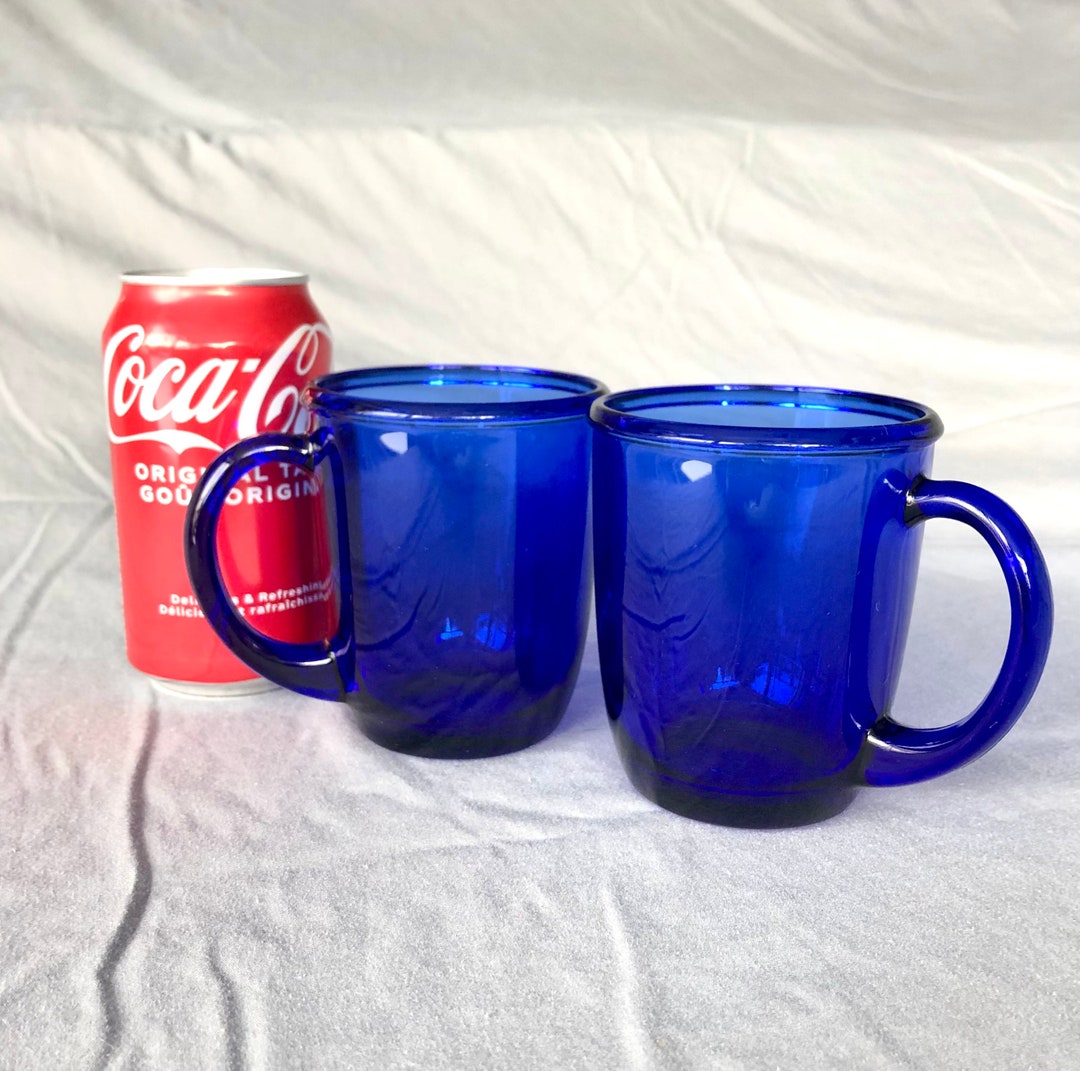 Vintage Arcoroc France Cobalt Blue Mug PAIR- Circa 1980s - Etsy