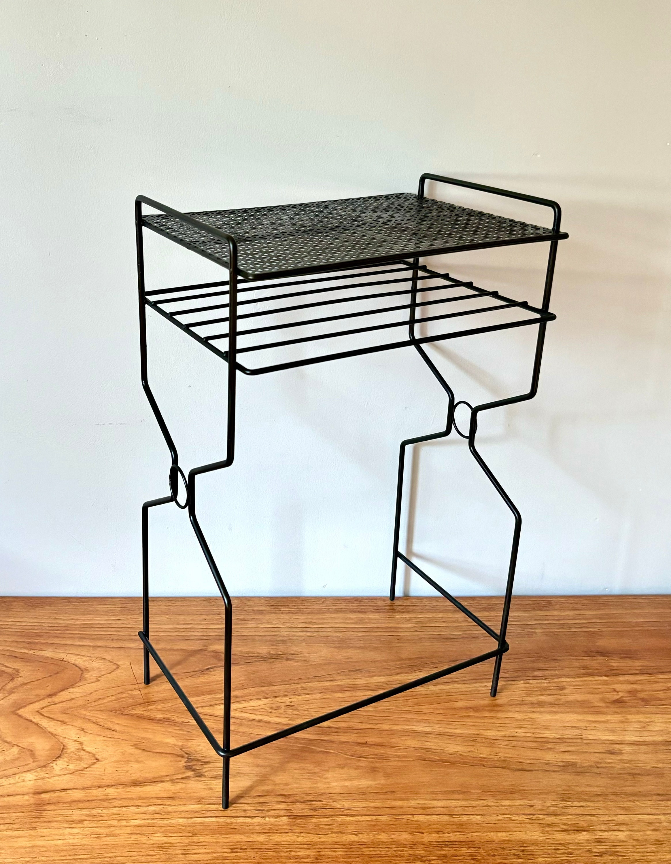 MCM Atomic Era/ Space Age Metal Side Table/ Telephone Table With Shelf ...