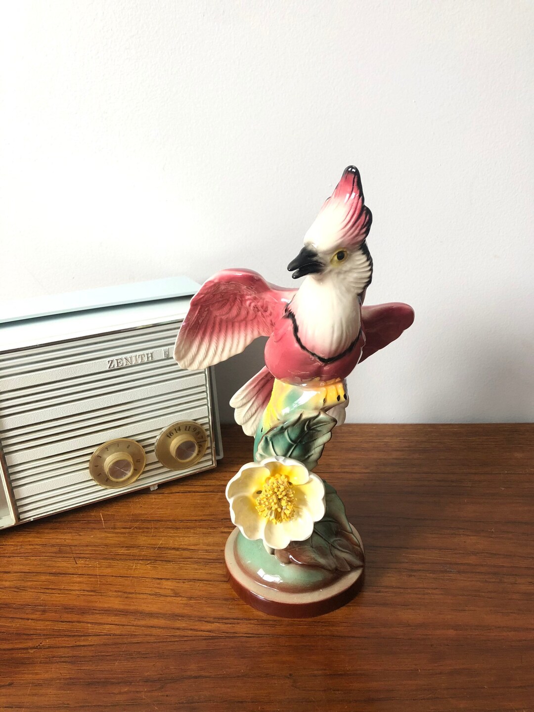 Hand Painted Ceramic Tropical Bird Figure/ Statue (11,5 Inch Tall ...