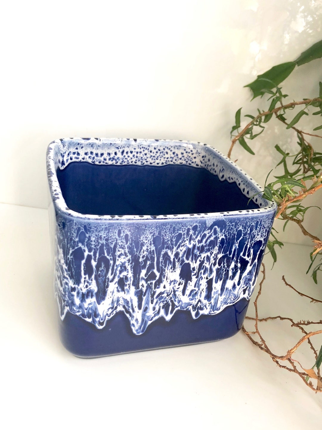 Vintage Maytime Pottery Lava Drip Planter: Canadian Pottery Collectible ...