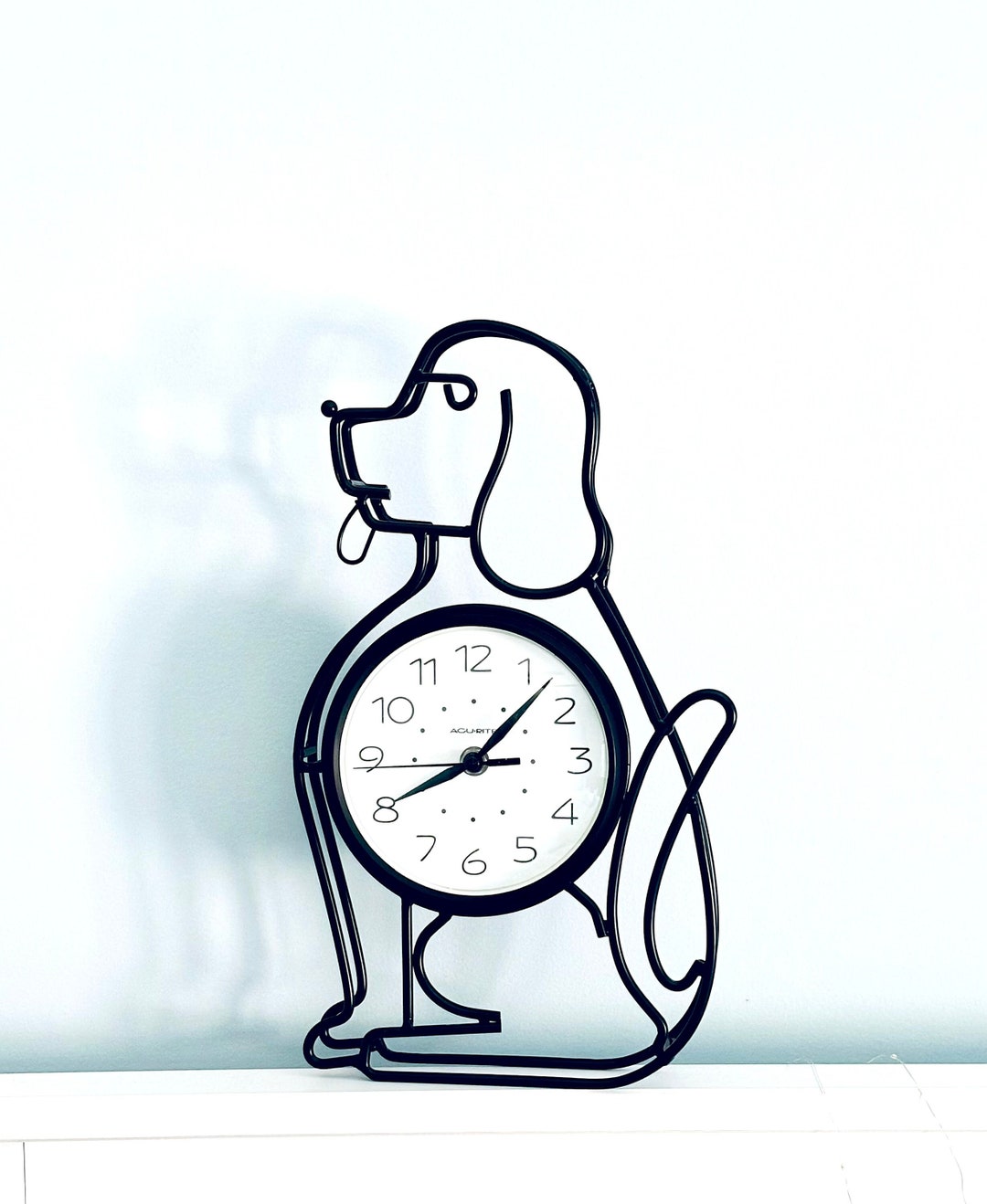 Vintage Metal Dog Wall Clock black Finish in Working Order Circa 1990s ...