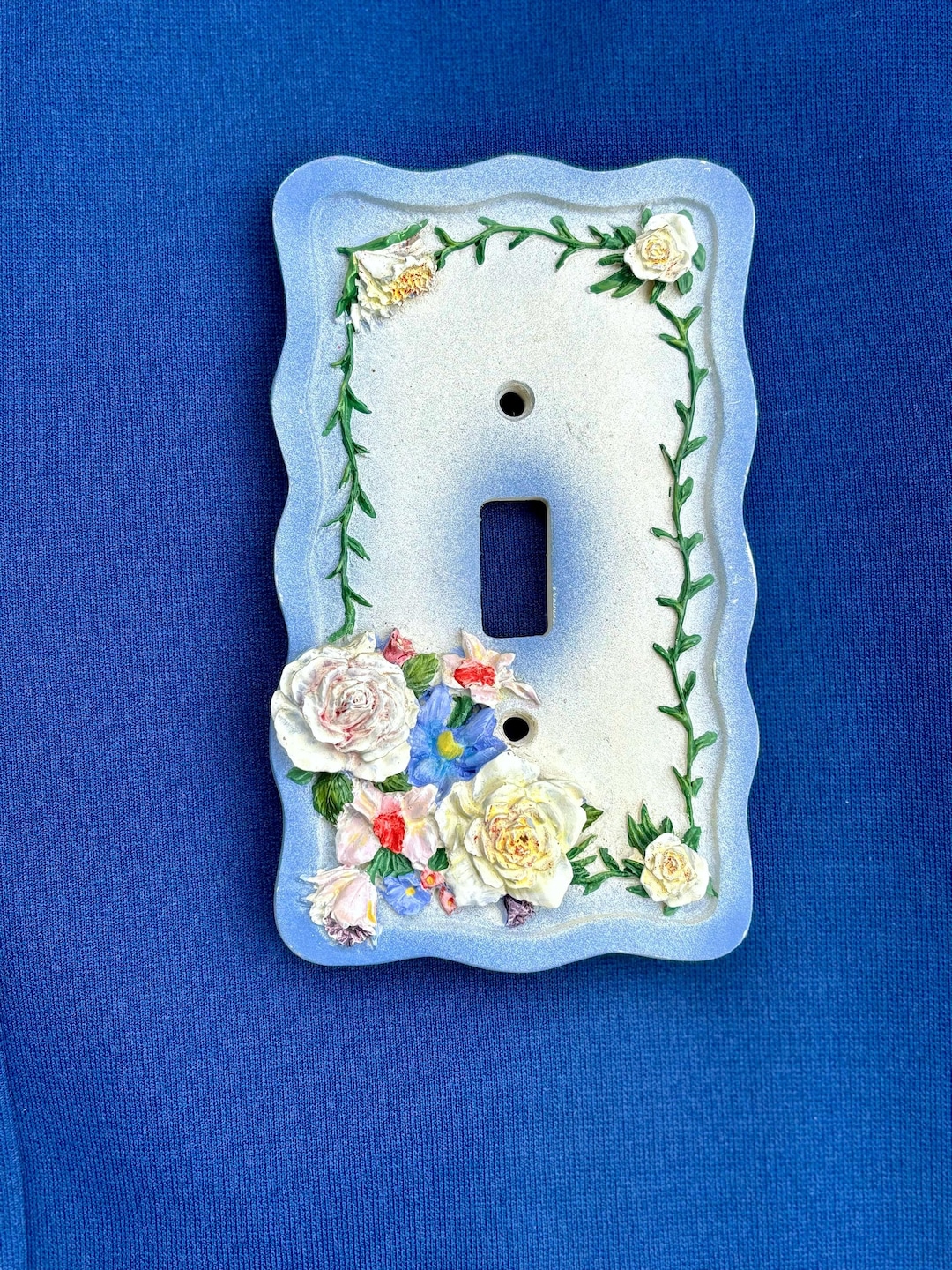 Vintage Floral Design Light Switch Plate- Circa 1980s (ceramic) - Etsy