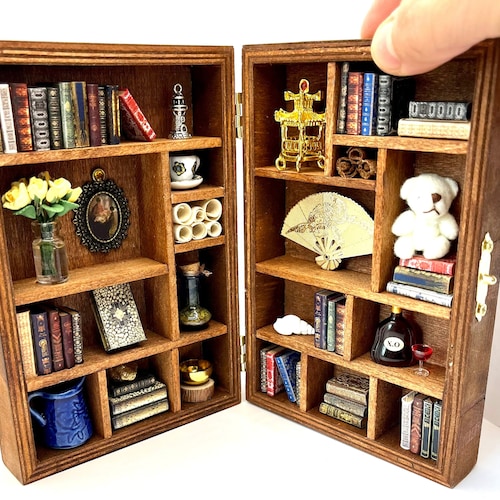 Decorative 1:12 Scale Miniature Library Precious Miniature - Etsy