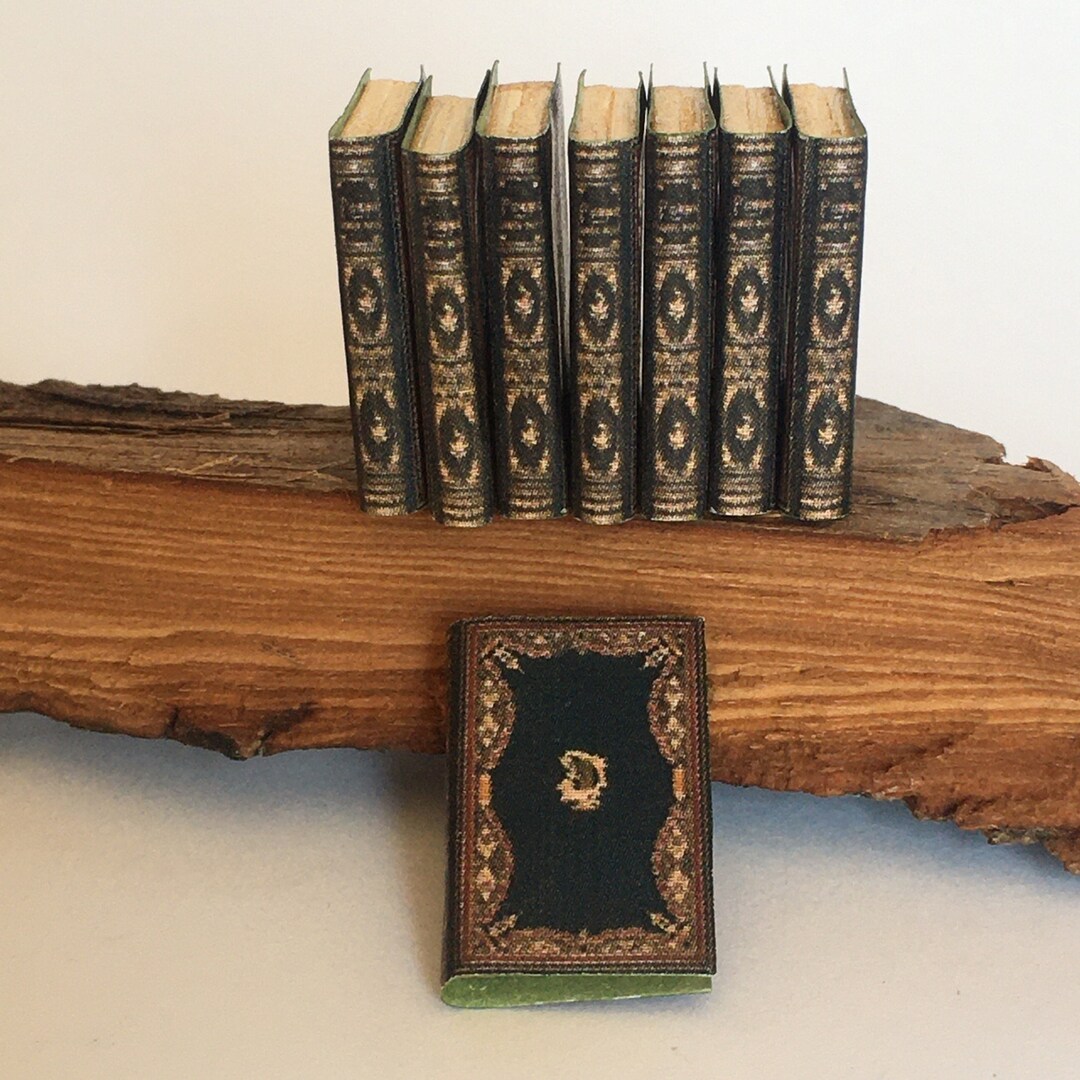 Set of 1:12 Scale Antique Miniature Books, Dollhouse Decor - Etsy