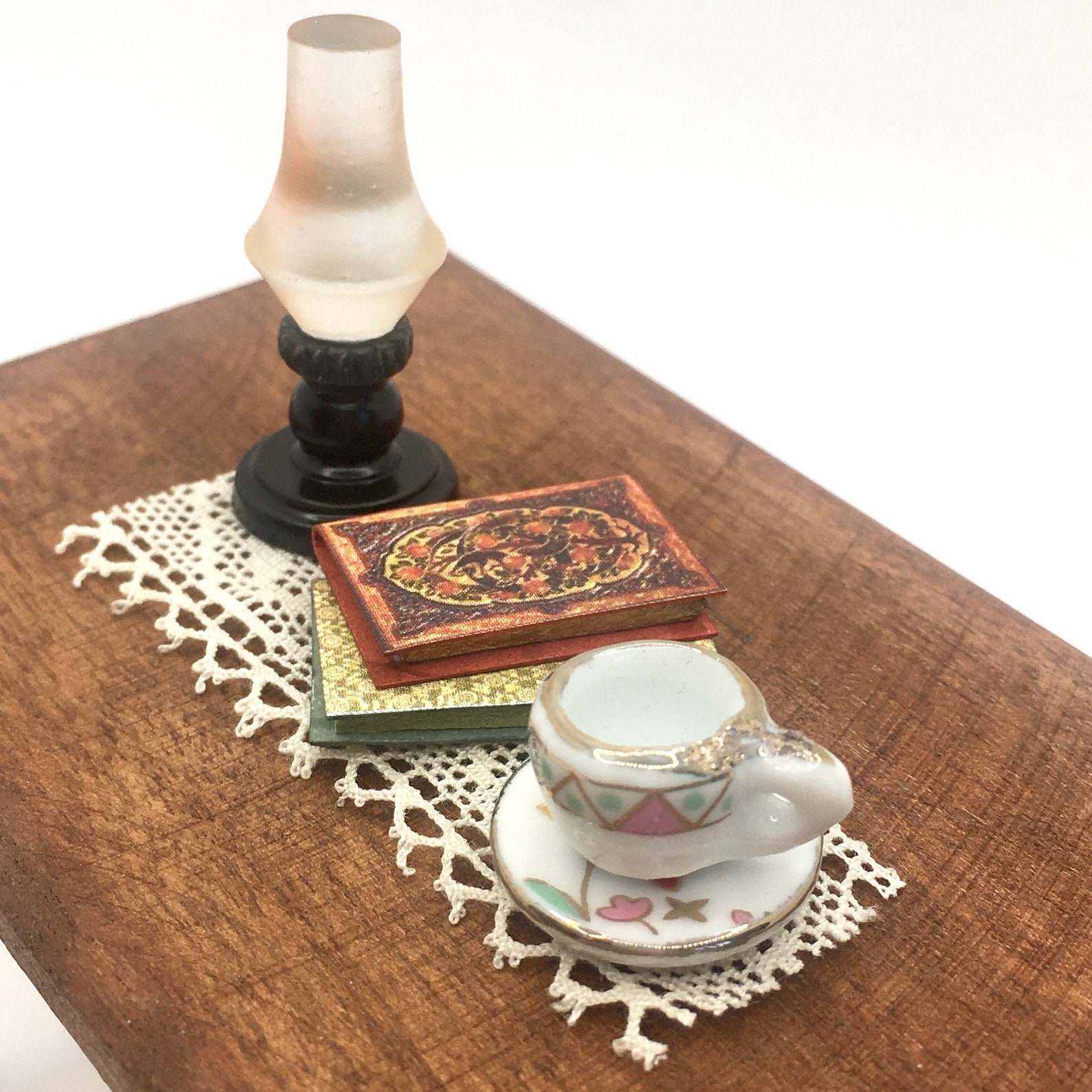 1:12 Scale Literary Tea Set With 2 Antique Miniature Books - Etsy