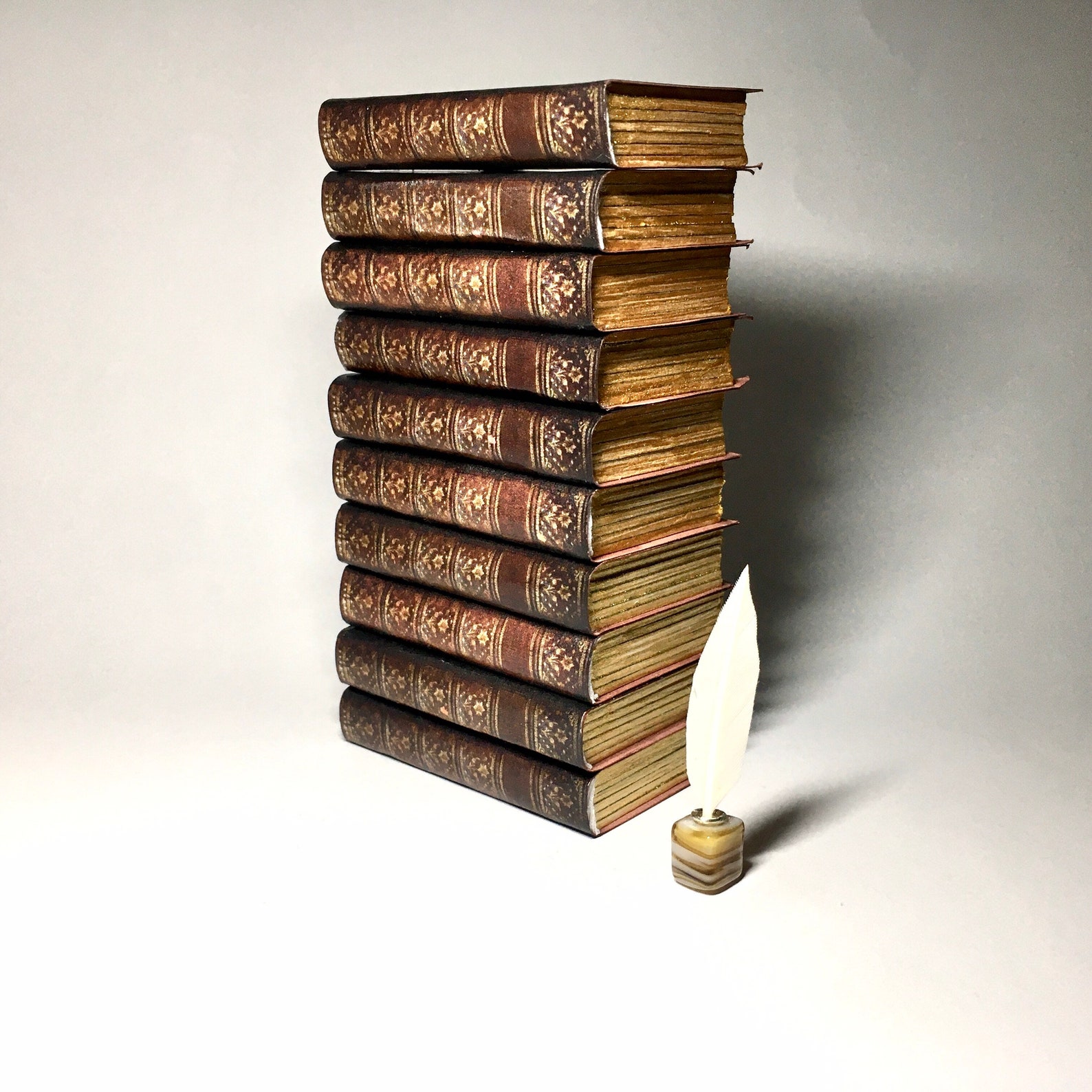 1:6 Scale Miniature Library Book, Antique Style Miniature Dollhouse ...