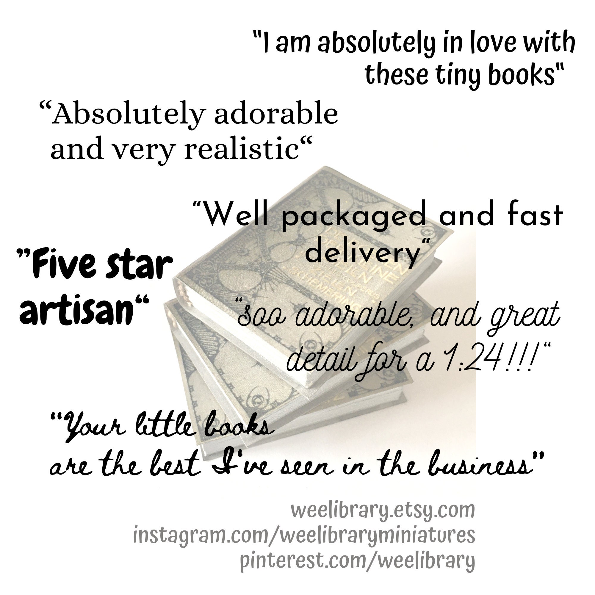 1:12 Scale Miniature Library Scale Antique Dollhouse Book | Etsy