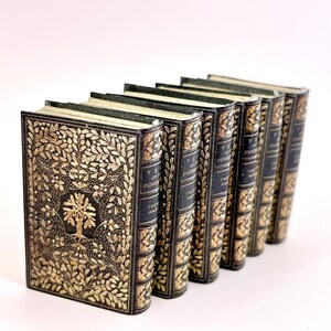 1:6 Scale 6 Books Library Set, Antique Style Miniature Dollhouse Decor ...