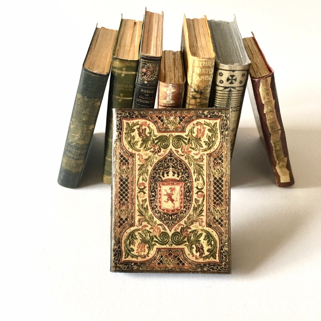 1:6 Scale Miniature Library Book, Antique Dollhouse Book, Miniature ...