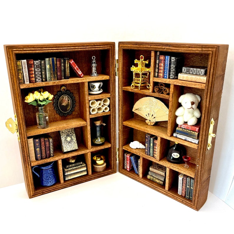Decorative 1:12 Scale Miniature Library Precious Miniature - Etsy