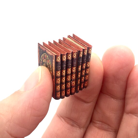 1:12 Scale 7 Volume Dollhouse Encyclopedia Miniature Library | Etsy