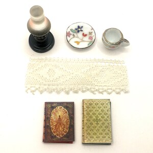 1:12 Scale Literary Tea Set With 2 Antique Miniature Books, Tea Cup and ...