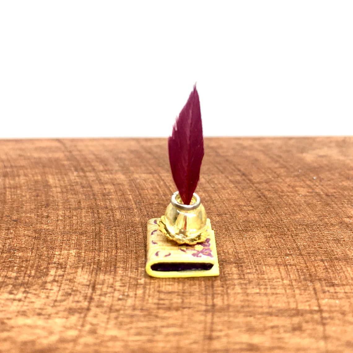 1:24 Scale Set With Art Nouveau Miniature Book Quill & Ink - Etsy