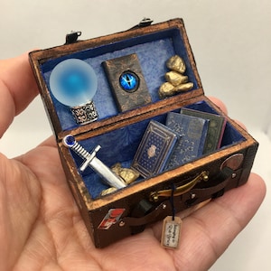 1:12 Scale Miniature Wizard Trunk With Books and All Kinds of ...