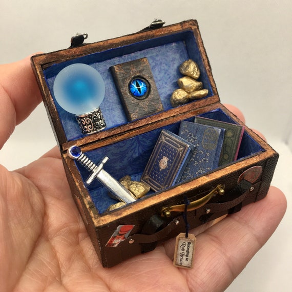 1:12 Scale Miniature Wizard Trunk With Books and All Kinds of | Etsy