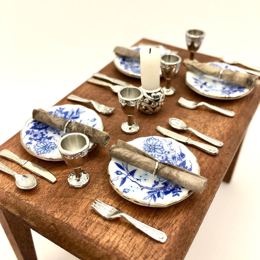 1:12 Scale Stunning Dollhouse Tableware Set, Exquisite Miniature ...