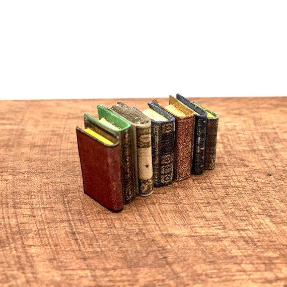 1:24 Scale Set of 7 Antique Miniature Books Dollhouse Library | Etsy