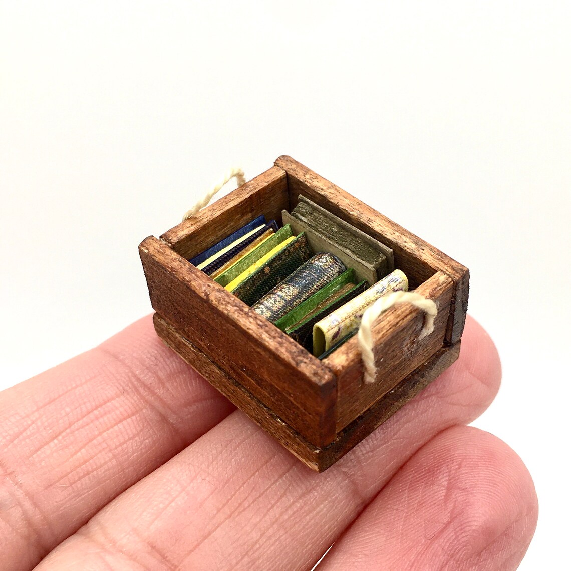 1:24 Scale Miniature Book Box Wih 8 Dollhouse Books Dollhouse | Etsy