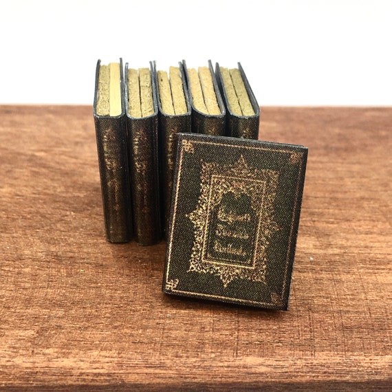 1:12 Scale 6 Volume Miniature Dictionary Antique Style | Etsy
